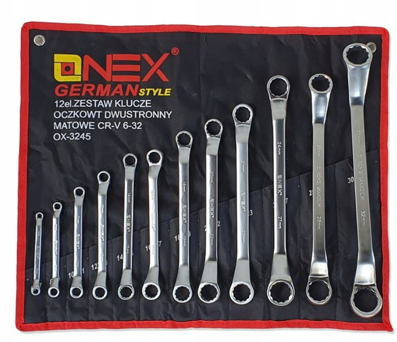 Set Of Curved Wrenches 12 Pcs, 6-32 Mm