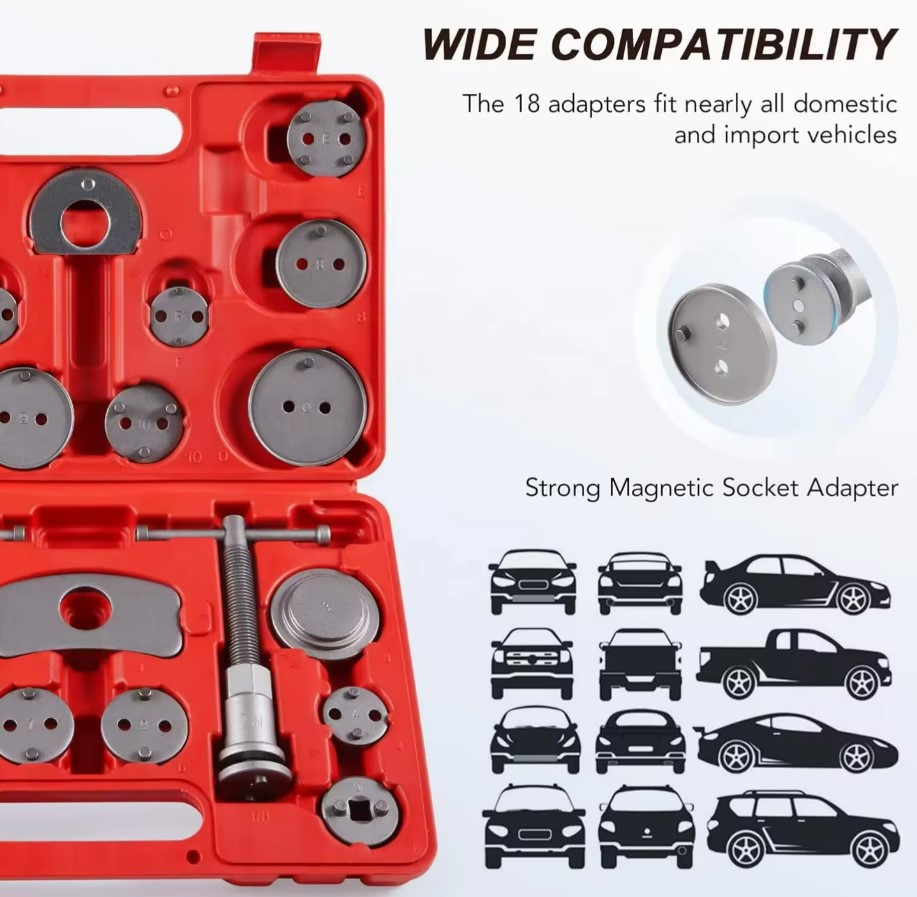 Set Of Tools For Compression Of Brake Cylinders 18 Items
