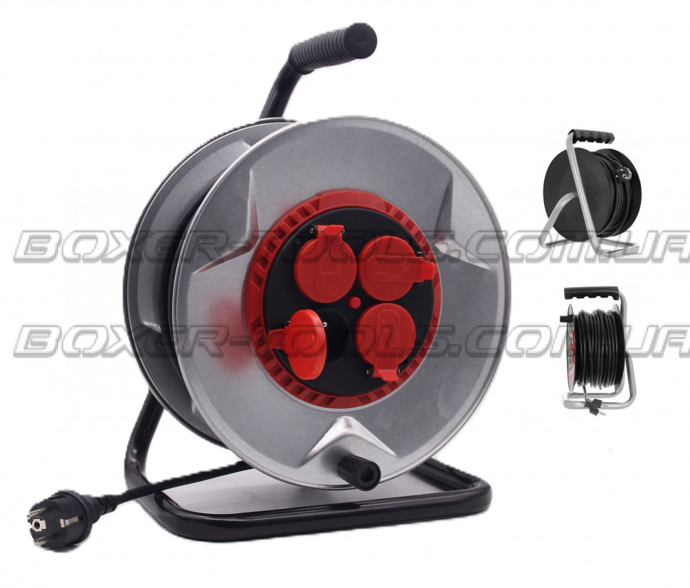 Extension Cord On A Coil Of 50 M, 4 Sockets 2950 Watts